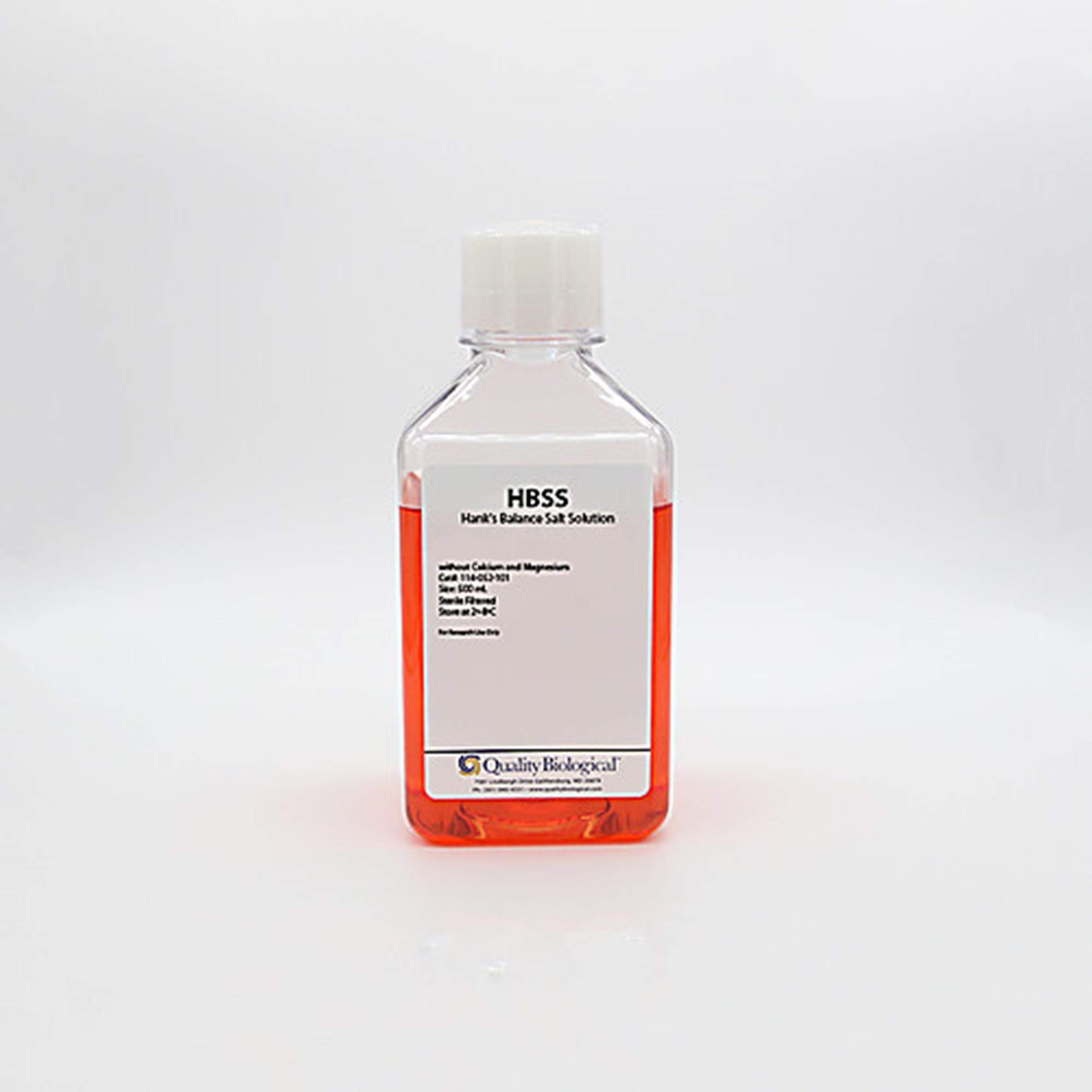 Quality Biological 114-052-101 Hanks' Balanced Salt Solution Without Ca & Mg, 500 ml