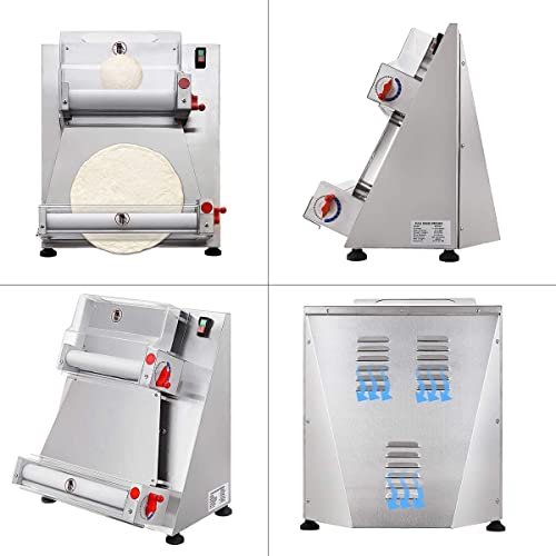 HACSYP Pizza Dough Maker, Multi-Function Electric Commercial Dough Roller Sheeter, Automatic Pizza Dough Roller Sheeter Machine,Thickness 0.5-5.5mm (Color : 40cm)
