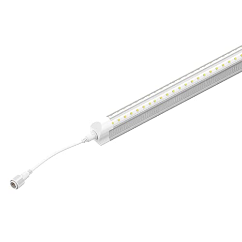 LEDMyplace 32W 5ft T8 V-Shape LED Cooler Freezer Tubes, 180°, 100-277 Voltage, 5000K Clear Lens, 4200 Lumens, for Supermarkets Freezer, Grocery Stores, Commercial Freezer Lights (Natural White)