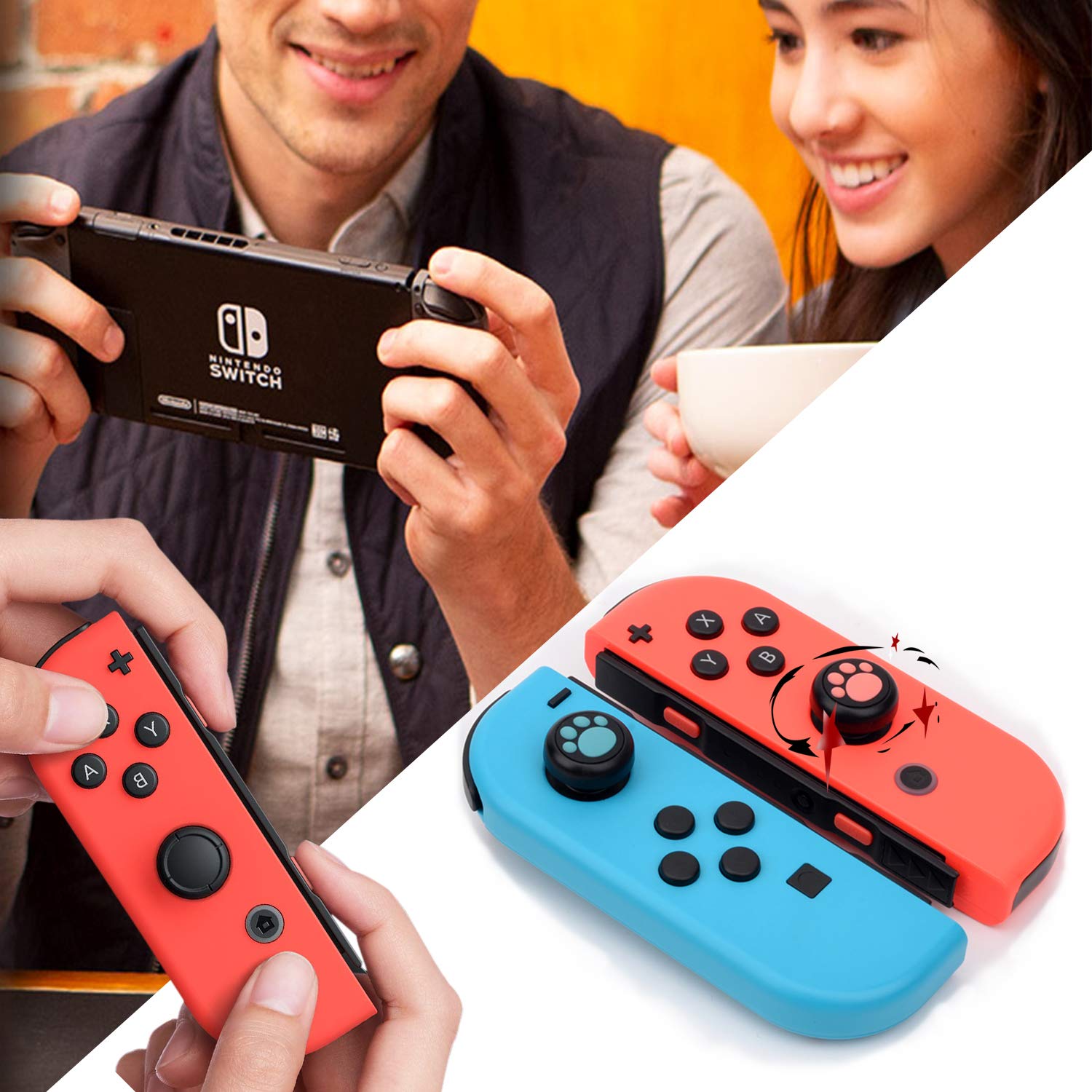Analog 3D Joy con Joystick Replacement for Nintendo Switch, Joycon Switch Joysticks Compatiable Left Right Switch Joy-Con with Controller Repair Tool