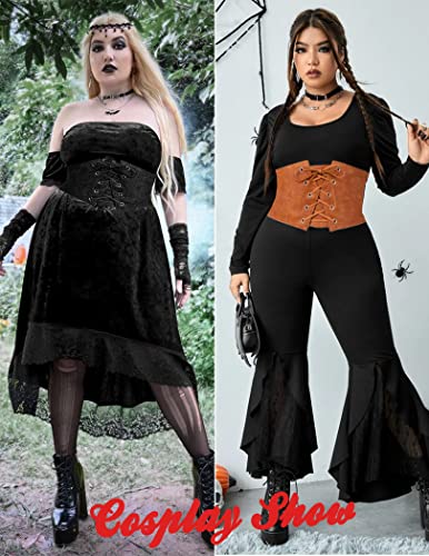 Avidlove Womens Corset Belt Black Lace Corset Black Elastic Waist Belt Black M