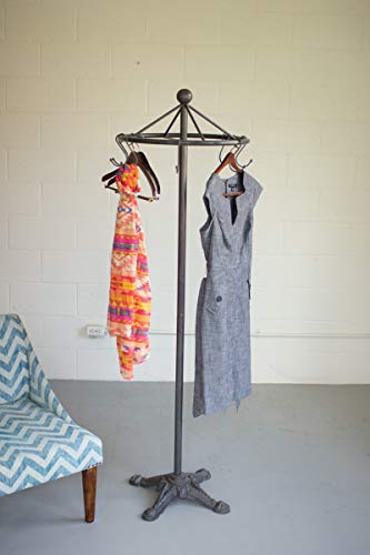 Kalalou Spinning Clothes Rack With Cast Iron Base, One Size, Brown