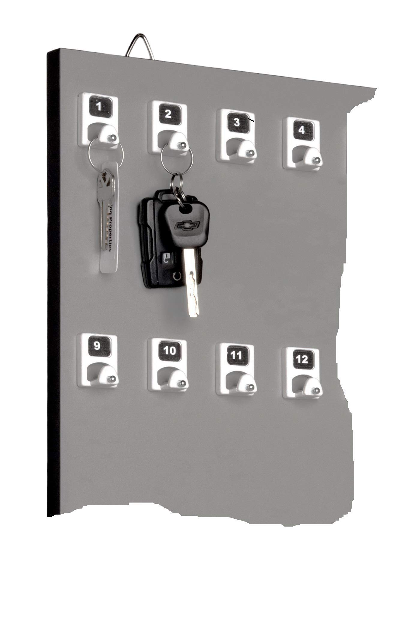 KEYSTAND # 60PGE, 60 Extra Space Numbered Hooks for Car Keys with Remote Control (60 Sets of Tag & Ring Included)