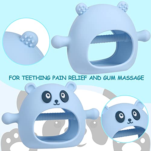 Mytium Teething Toys,3PCS Silicone Baby Teether Toy for 3+ Months Infants Baby Easy to Hold Mitten Teether for Baby Chew Toys and Sucking Needs