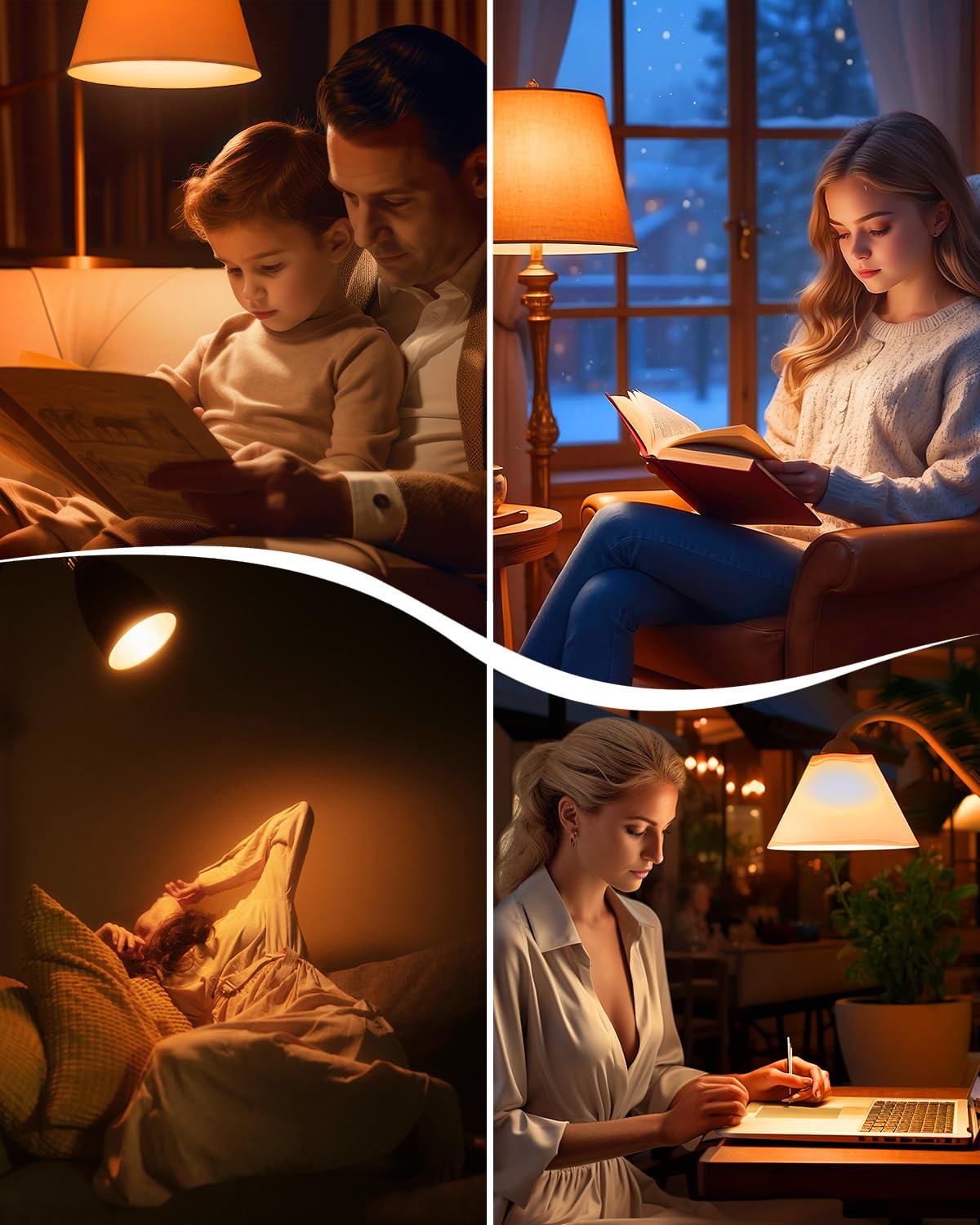 Bonlux Amber Light Bulbs 2000K, A19 9W E26 LED Yellow Soft Warm Sleep Light Bulb Blue Light Blocking (60 Watt Equivalent) for Bedroom,Healthy Sleep, Baby Nursery Light, Night Light Bulb, 2 Pack