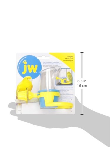 JW Pet Company Bird Cage Clean Cup Feeder & Waterer – Small Bird Feeder Easily Attaches to Cage for Parakeets, Canaries or Similar Small Birds