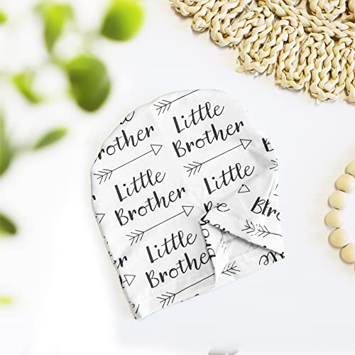 Newborn Swaddle Blanket with Beanie Set,Soft Stretchy Blanket for 0-3 Months Baby Boys and Girls (Brother)