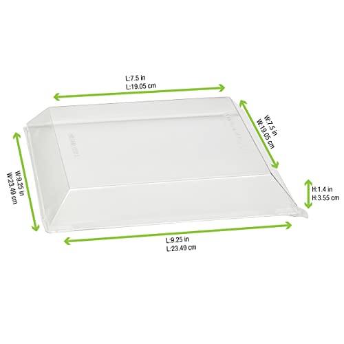 PacknWood 210SAMBQ2323 - Serving Plastic Trays with lids - Plastic Serving Tray lid Cover - Tray Cover lids - Plastic Clear Tray lids -Plastic Clear Tray lids- (9" x 9") - (Case of 100)