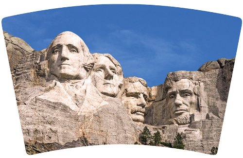 Mugzie Mount Rushmore Blue Sky Travel Mug with Insulated Wetsuit Cover, 16 oz, Multicolor