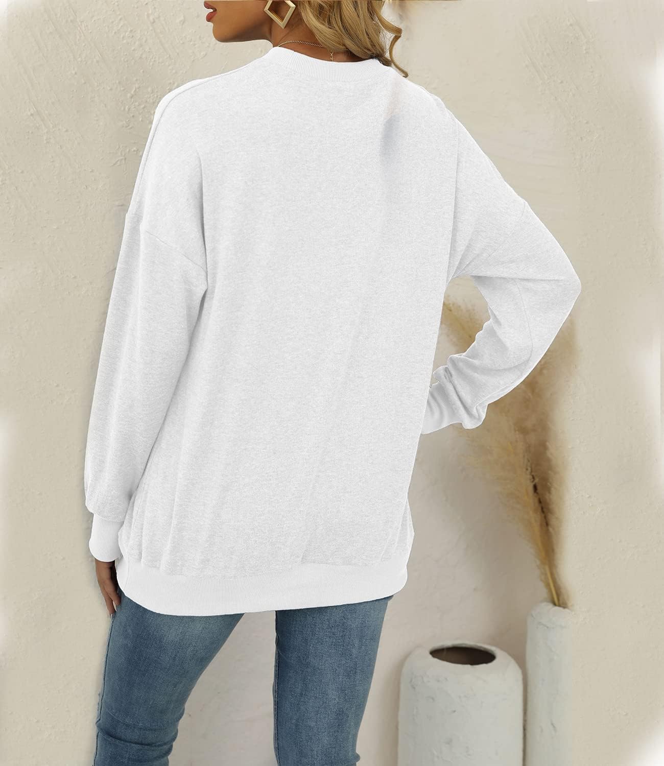 BEUFRI Sweatshirts for Women Crew Neck Long Sleeve Tunic Shirt Tops for Legging Purple S