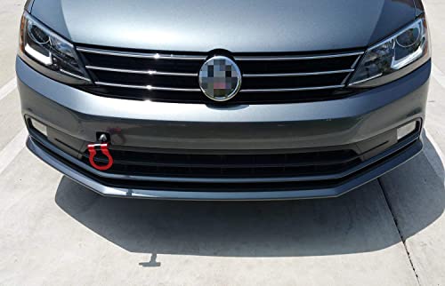 iJDMTOY Red Track Racing Style Tow Hook Ring Compatible with Volkswagen: 2011-2018 6th Gen Jetta (MK6), Made of Lightweight Aluminum