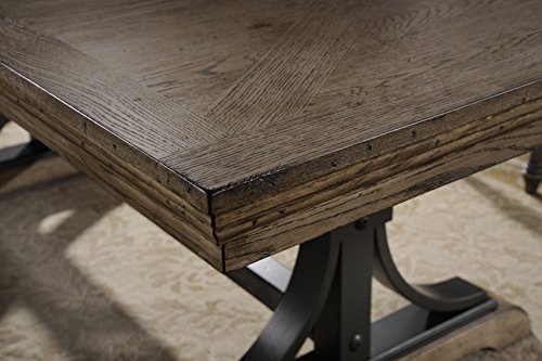 Roundhill Furniture Birmingham Dining Set, One Size, Driftwood Finish