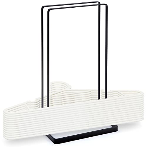 HAKDAY Portable Hanger Organizer Rack, 1PC Metal Hanger Stacker Black Hanger Caddy Hangers Storage for Closet Laundry Dry Cleaning Room