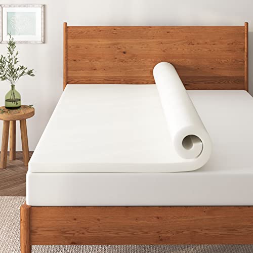 NapQueen 1.5 Inch Ventilated Memory Foam Mattress Topper, CertiPUR-US Certified, Twin-XL, White