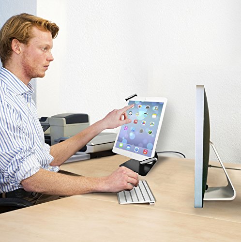 Universal Tablet Holder - CTA Universal Anti-Theft Security Grip Holder with Metal Stand for Tablets iPad 10.2" (7th/ 8th/ 9th Generation), & Other 7–10" Tablets (PAD-UATGS)
