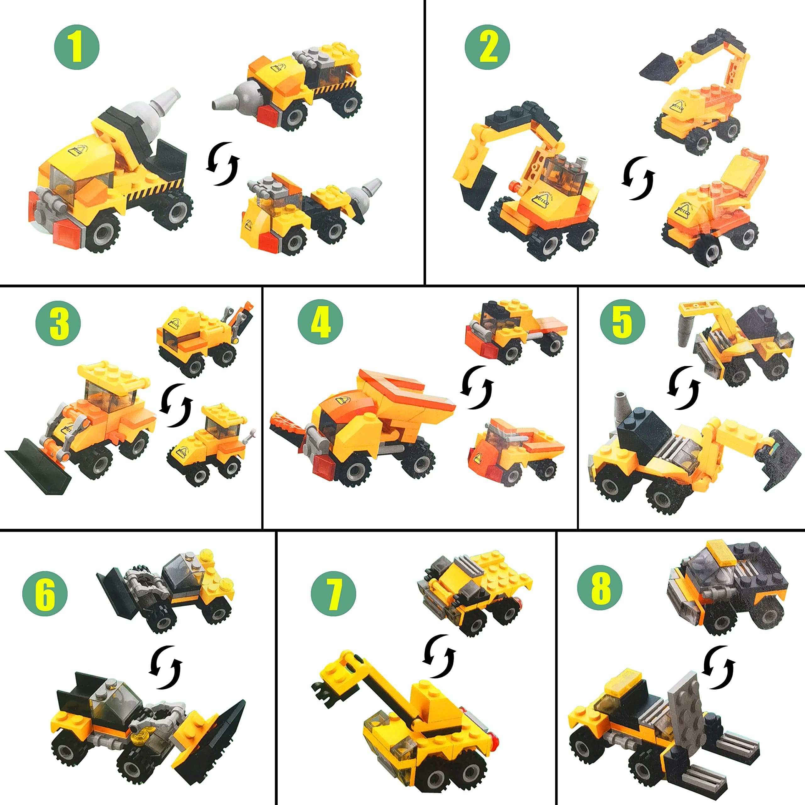 Holydeck 8 Pack Easter Eggs with Vehicle Building Blocks for Kids Assembly Building Cars,Great for Easter Party Favors,Easter Basket Stuffers,Goodie Bags