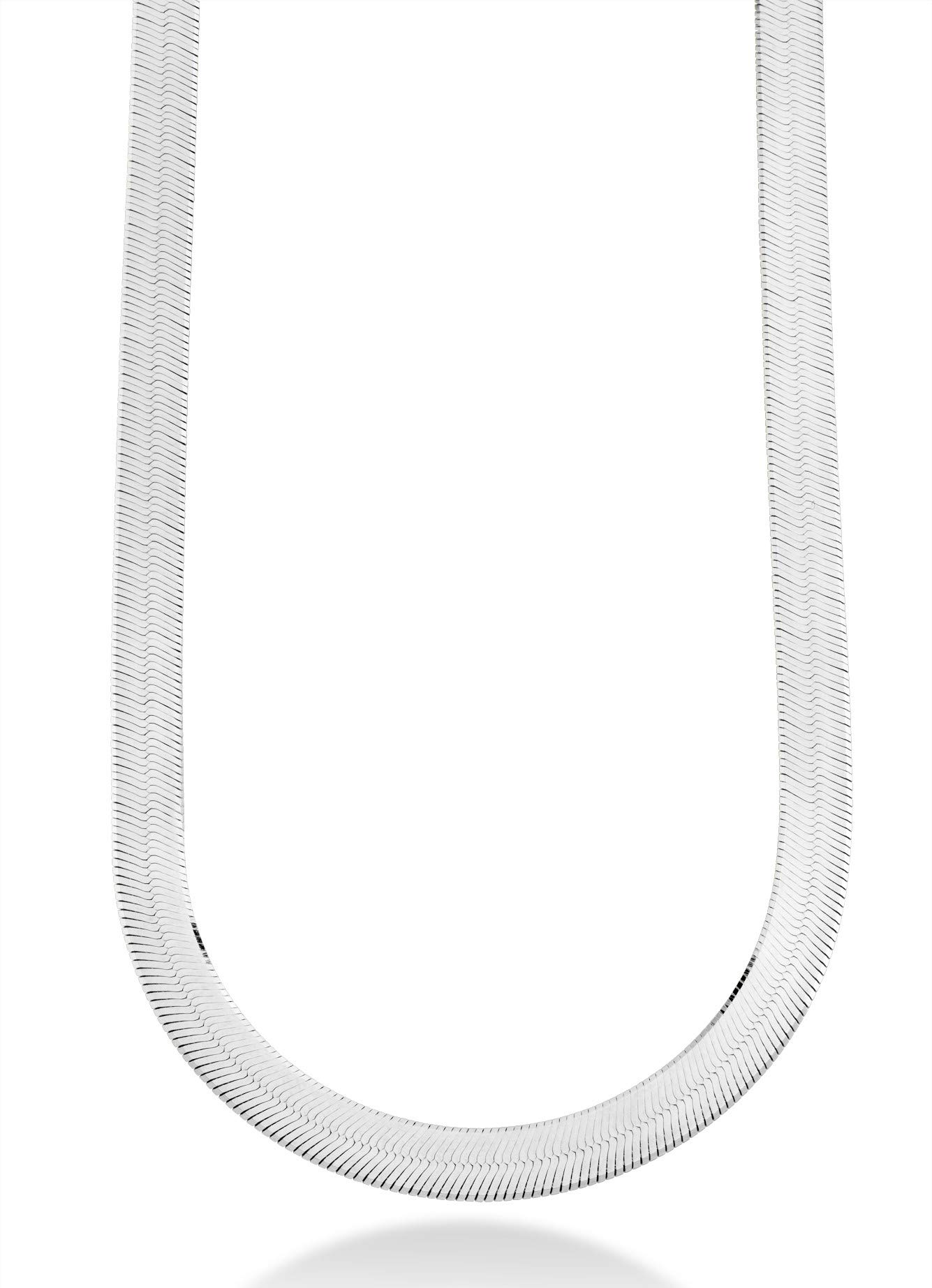Miabella Solid 925 Sterling Silver Italian 10mm Wide Herringbone Chain Necklace for Women Men | Made in Italy (Length 22 Inches)