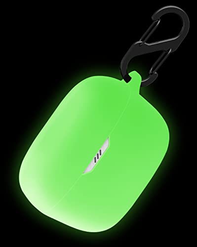 Geiomoo Silicone Case Compatible with JBL Tune 230NC TWS, Protective Cover with Carabiner (Luminous Green)