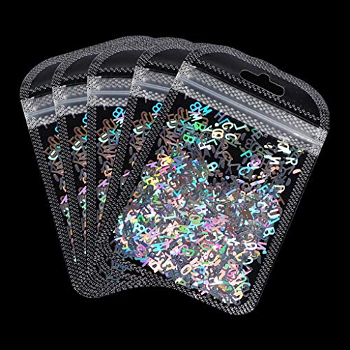 Nails Pailette Alphabet Flakes Decals English Letters Glitter Sequins for Nail Art Decorations