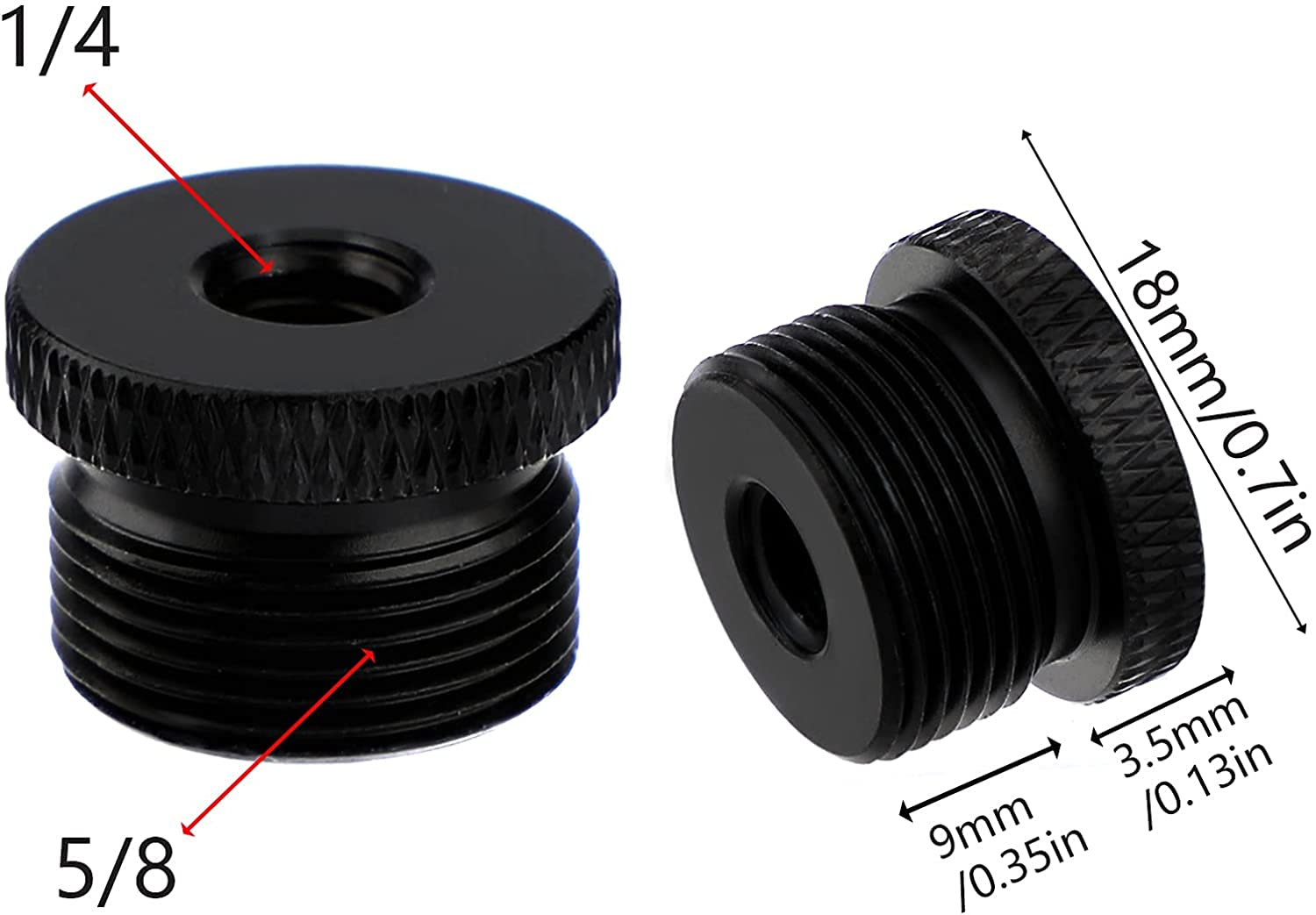 Mic Stand Adapter 1/4 Female to 5/8 Male Screw Thread Adapter Tripod Screw Adapter (3 PCS)