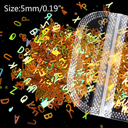 Nails Pailette Alphabet Flakes Decals English Letters Glitter Sequins for Nail Art Decorations