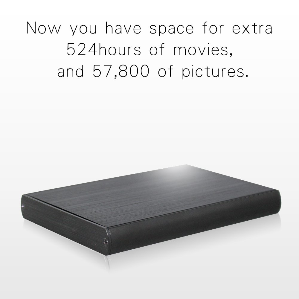 Marshal Portable 2TB External Hard Drive Portable HDD Aluminum Body MAL22000H2EX3-MK (renewed)