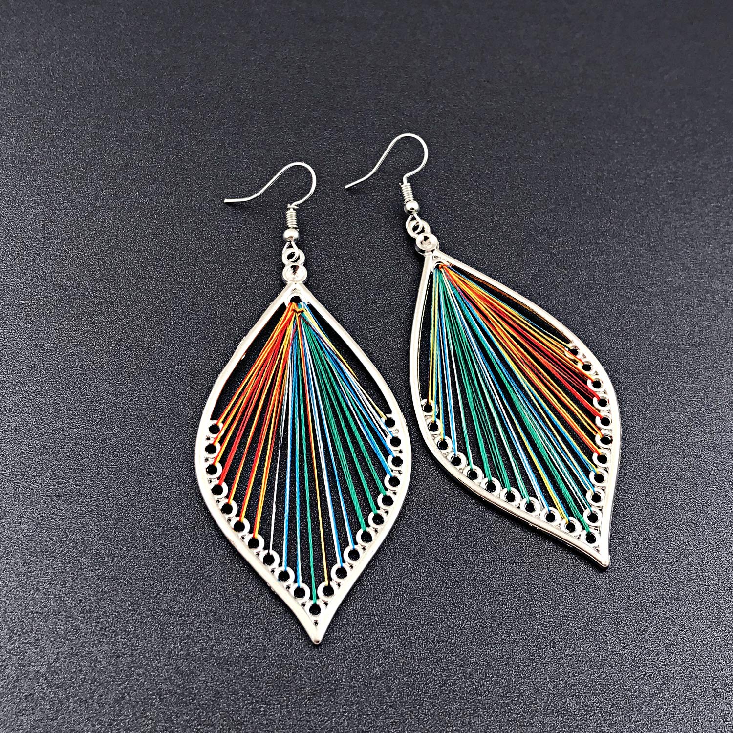 Earrings for Women Colorful Layered Tassel Earrings Bohemian Dangle Drop Tiered Tassel Druzy Stud Earrings Women Gifts