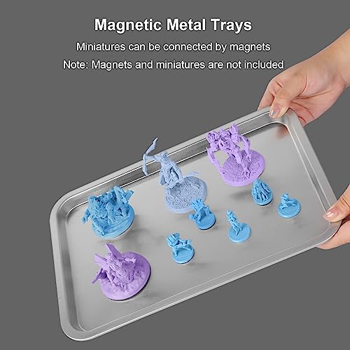Famard Miniature Carrying Case for Collectibles Miniatures Storage, Clear Acrylic Action Figure Display Case with Protective Door Compatible with Warhammer 40k,DND&More