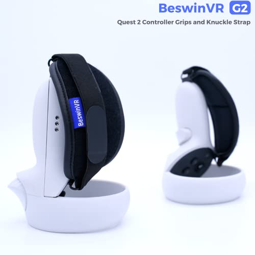 BeswinVR G2- Controller Grips and Knuckle Strap for Quest 2 Anker Charging Dock, for Meta Quest 2, HP Reverb G2 (Black, 1 Pair)