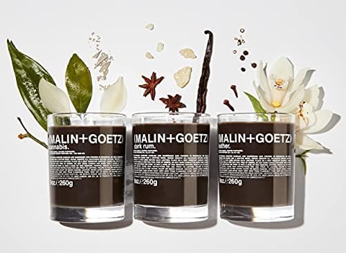 MALIN+GOETZ Women's Dark Rum Candle, Dark Rum, Brown, 9.0 Fl Oz