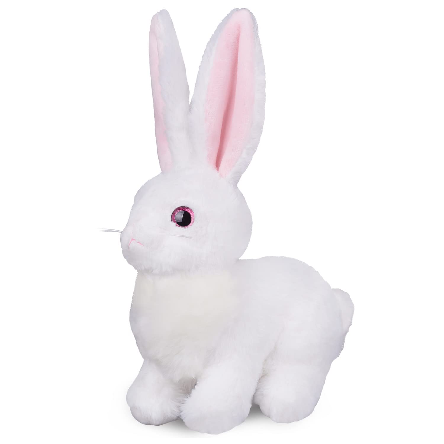 Marsjoy 12" White Easter Bunny Plush Toy, Soft Stuffed Animal Rabbit, Realistic Gift for Kids, Toddlers, Baby