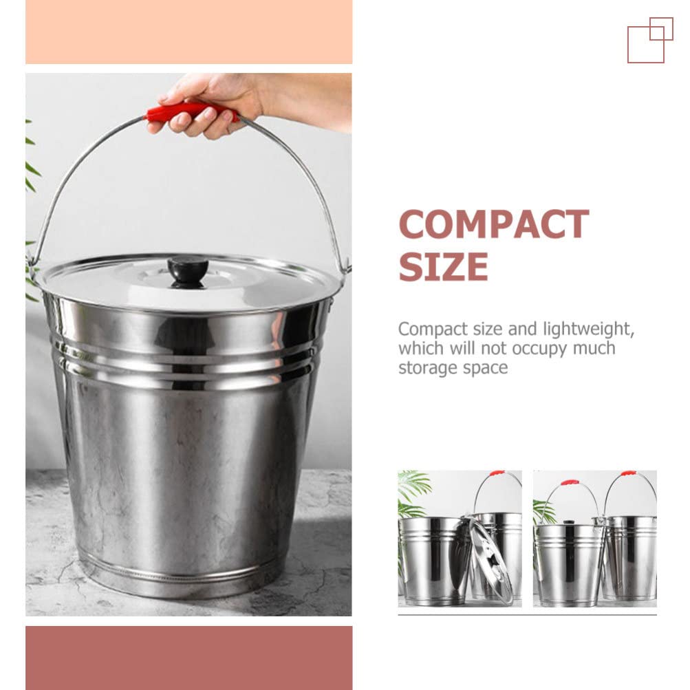 Happyyami Ashtray Fireplace Tools Ash Bucket Metal Trash Can with Lid and Handle Outdoor Galvanized Dog Poop Trash Can for Outdoors Stainless Steel Fireplace Lid Indoor Grill Ash Tray