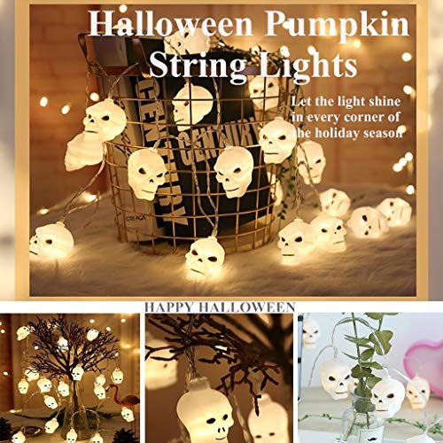 Halloween Decorations Indoor Outdoor Skull Led Lights Halloween Lights Halloween Party Decorations Spooky Skull Decor Happy Halloween Sign Halloween Scary Decorations 9.84 Feet (USB)
