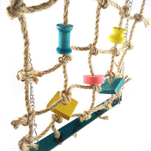 Pet Supplies Parrot Bird Cage Toy Game Hanging Rope Climbing Net Swing Ladder Parakeet Budgie Macaw Play Activity Gym Toys for Small Bird