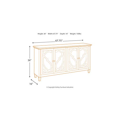 Signature Design by Ashley Mirimyn Vintage Accent Cabinet or TV Stand, Light Gray