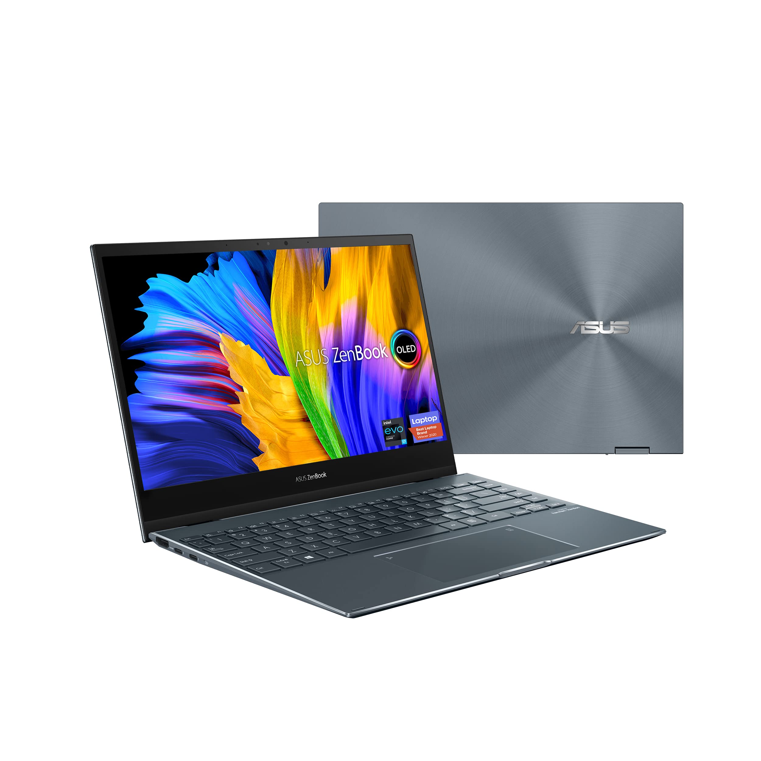 ASUS ZenBook Flip 13 OLED Ultra Slim Convertible Laptop, 13.3” Touch, Intel Evo Platform Core i5-1135G7 Processor, 8GB RAM, 512GB SSD, Windows 10 Home, Pine Grey, UX363EA-DB51T (Renewed)