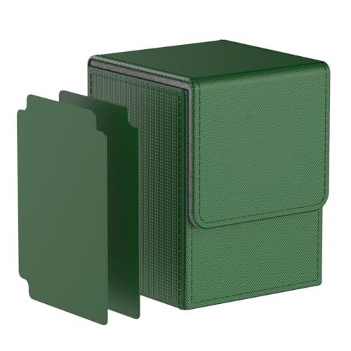 Bheddi Card Deck Box compatible with YGO Cards, Card Holder Cases with 2 Dividers per Holder, Large Size Fit 110 Cards (Exodia) (Green)