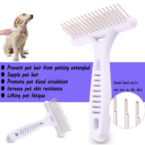 Cdycam Tear Stain Remover Combs, Professional Pet Stainless Steel Grooming Brush, Undercoat Rake and Flea Dog Cat Combs, Effectively Clean Mucus and Stains (4 Packs)
