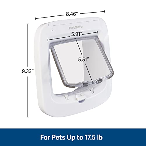 PetSafe Microchip Cat Door, Exterior or Interior Pet Door - Multi-User RFID Access Up To 40 Pets, 4-Way Locking, Weatherproof, DIY Easy Install, Hardware Kit; Privacy for Cat Litter Box or Pet Feeder