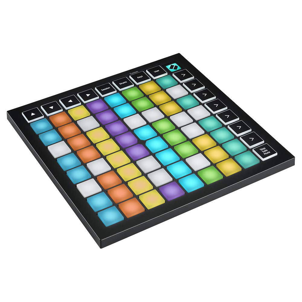 Novation Launchpad Mini MK3 64-Pad MIDI Grid Controller Bundle with 4-Port USB Hub, Studio Headphones & MIDI Cable