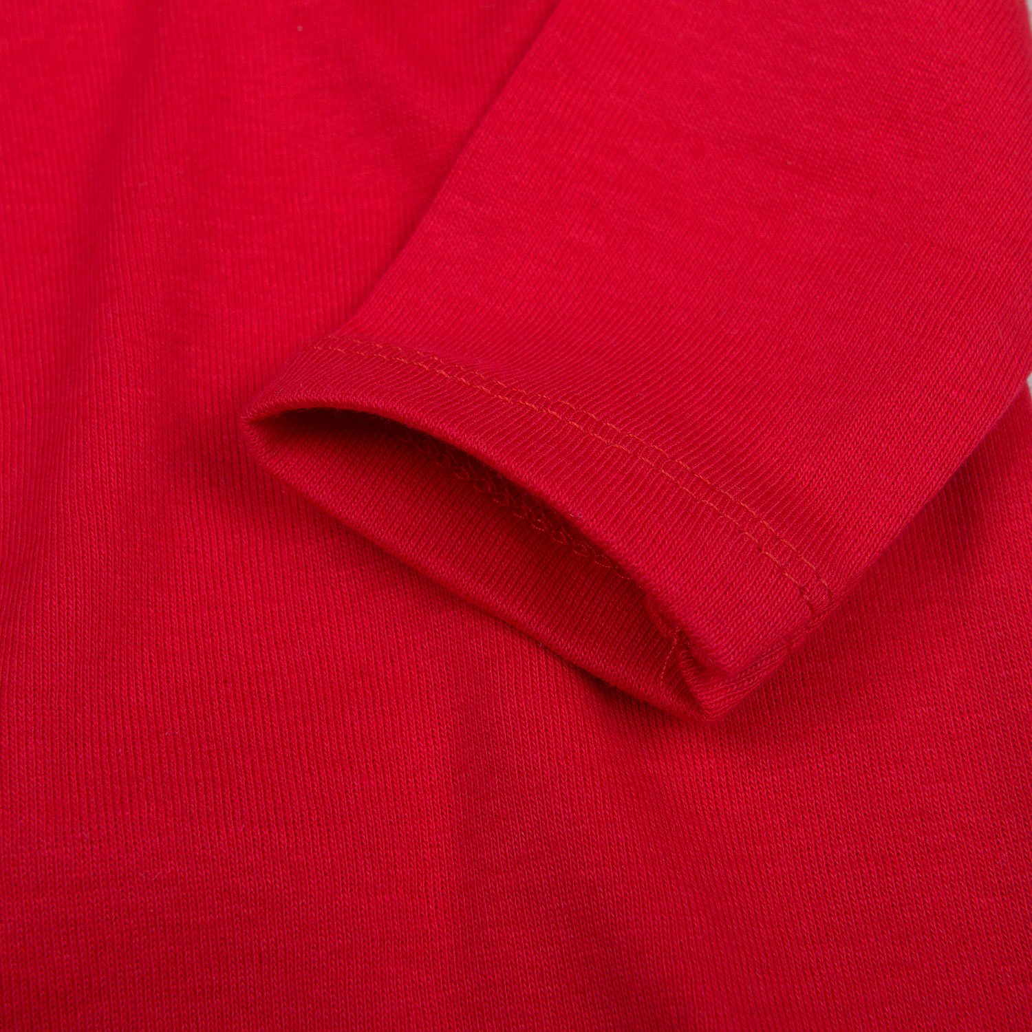 ROMPERINBOX Unisex Solid Baby Bodysuit 0-24 Months (12-18 months, Red long sleeve)