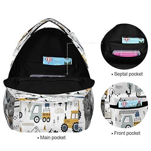 Custom Children's Name School Backpack Personalized Schoolbag Childish Truck Excavator Travel Bag for Teens Girls Boys