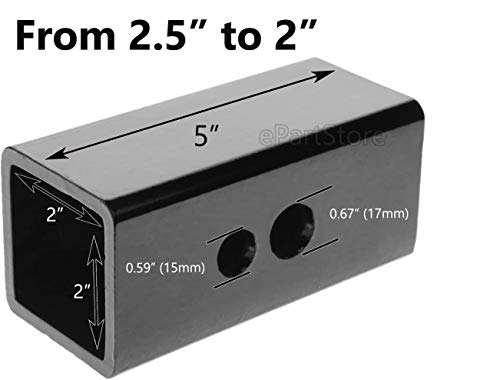 LFPartS 2.5" to 2" Metal Trailer Receiver Hitch Adapter Sleeve