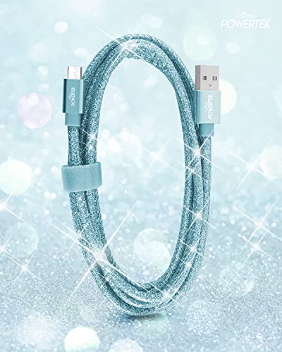 Micro USB Cable Android Charger, 6ft Fast Charging USB 2.0 A to Micro B Cable, Compatible with Samsung Galaxy S7 S6 Edge PS4 Xbox (Light Blue)