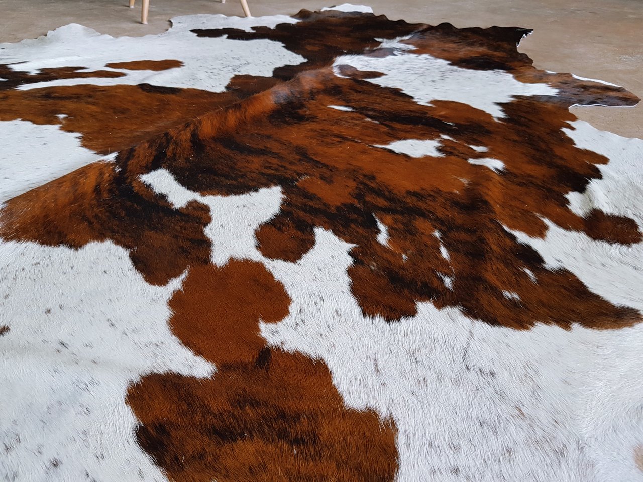 ecowhides 100% Genuine Brazilian Cowhide Rug - Tricolor - Luxury Cowskin Cow Hide Leather Area Rug Home Decor, (XXL) 8 X 7 ft