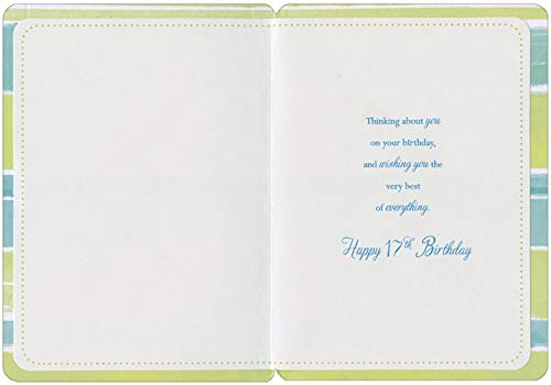 Designer Greetings Look Behind with a Smile Die Cut Edges Age 17 / 17th Birthday Card