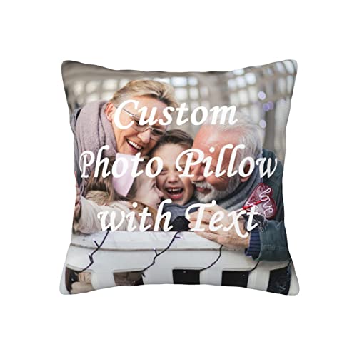 Custom Design Photos or Text Throw Pillowcase, Personalized Photo Pillow, Love Photo Throw Pillow, Wedding Keepsake Throw Pillow 12"X12"