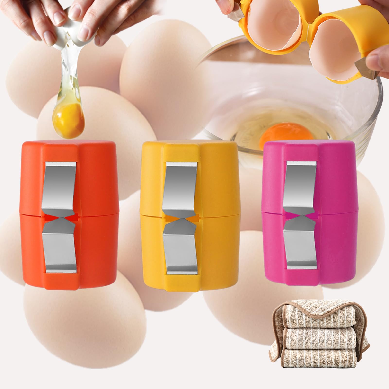 Centrides Egg Shell Opener, Egg Shell Opener, Egg Sheller for Hard Boiled Eggs, Eggshell Opener (3 pcs)
