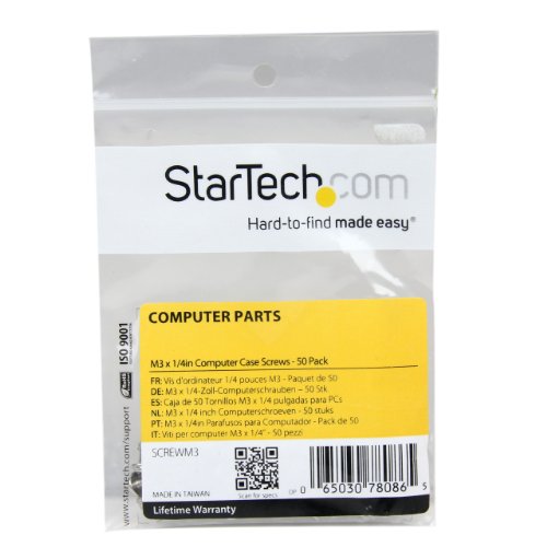 StarTech.com PC Mounting Computer Screws M3 x 1/4in Long Standoff - Screw kit - 0.2 in (Pack of 50), TAA (SCREWM3)