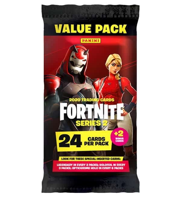 Panini FORTNITE TC Series 2 Wallet Pack of 24 2 Bonus Cards Trading Fat Pack, Randomly, Rainbow, Silver, Auditor's Target Value